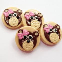 Green Apple - Polymer Clay Buttons ( Set Of 4) on Luulla